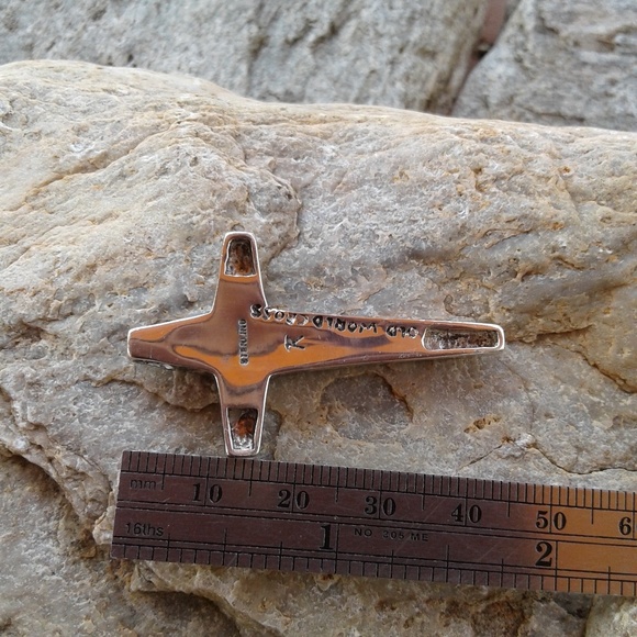 Jewelry | Sterling Silver Modern Inlaid Cross Pendant | Poshmark